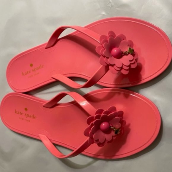 kate spade | Shoes | Kate Spade Jessa Flower Jellie Sandals With Flower ...